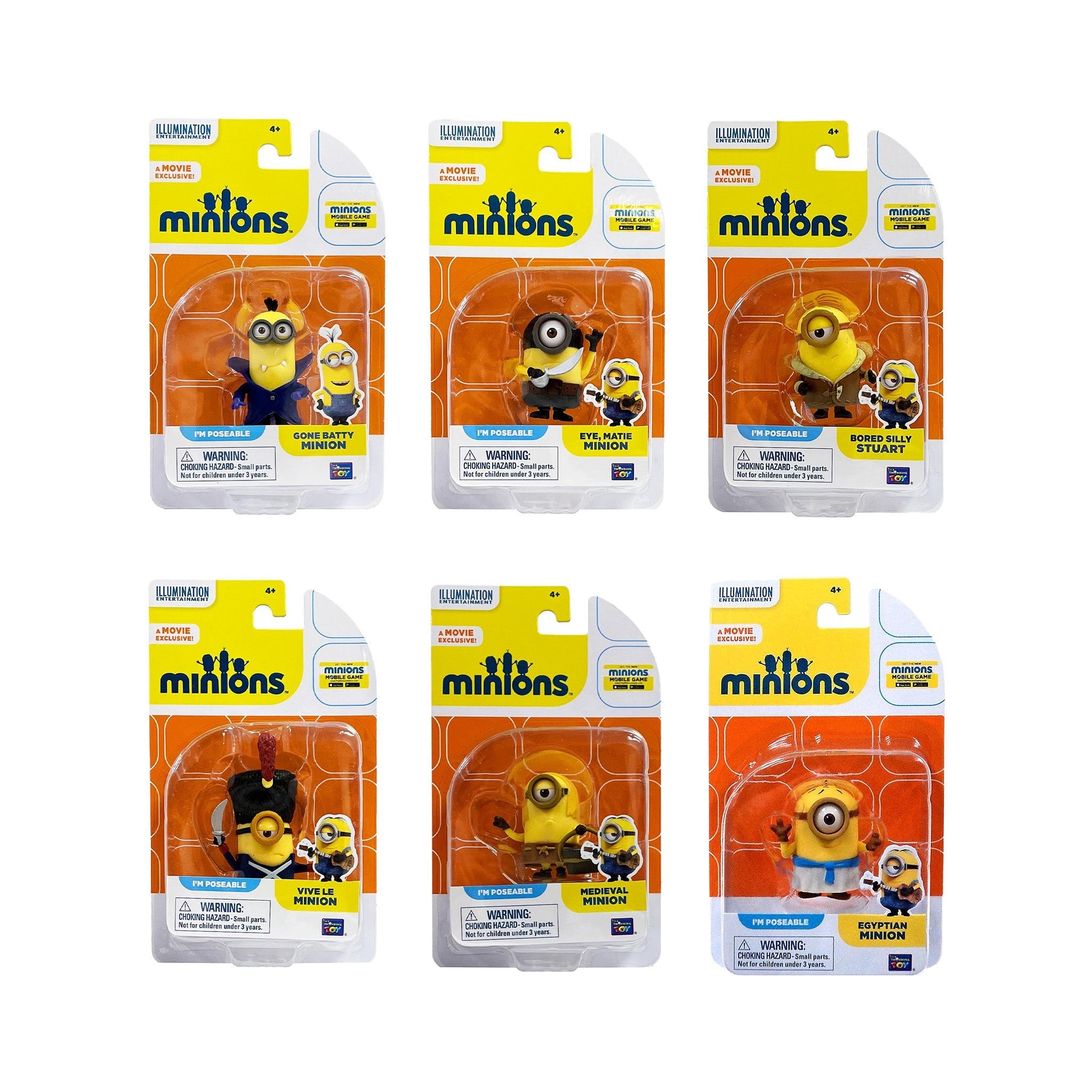 BIG BUNDLE Despicable Me Minions Movie MINION Figures 2" | Bundle of 6 ...
