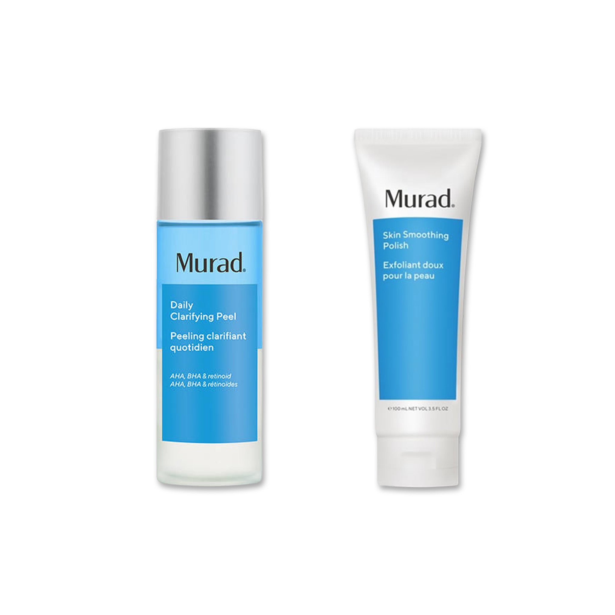 Murad Skin Smoothing Polish 100ml & Murad AHA/BHA/Retinoid Daily Clari ...